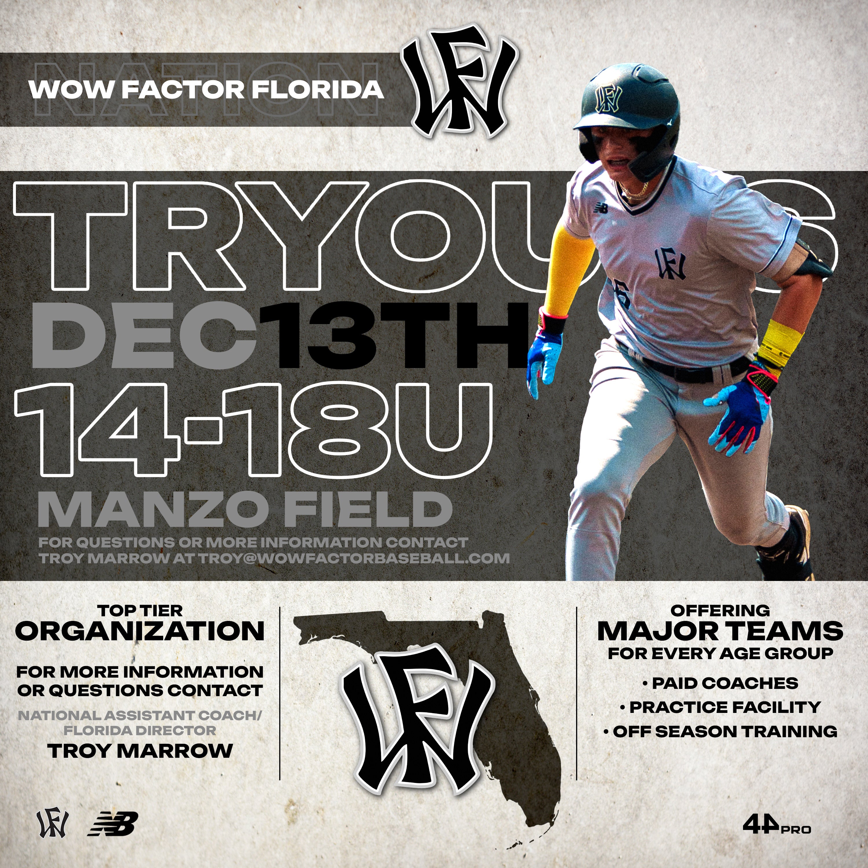 WF Nation Florida 14U-18U Summer Tryout - Dec 13th – Wow Factor baseball