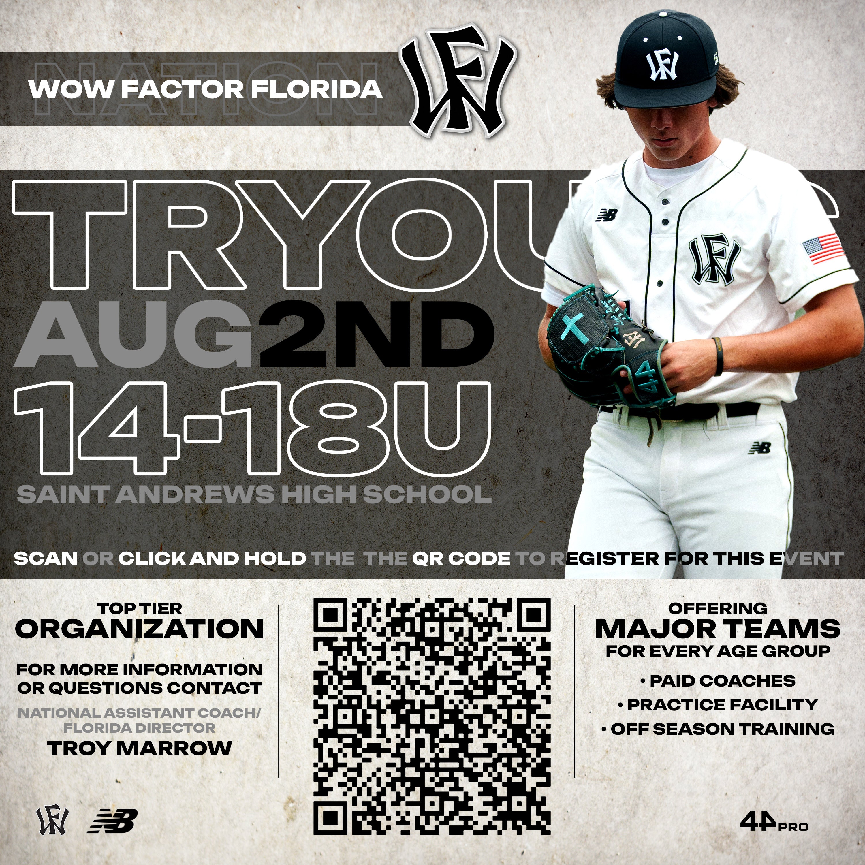 Wow Factor Nation Florida 14U-18U Tryout- August 2 – Wow Factor baseball