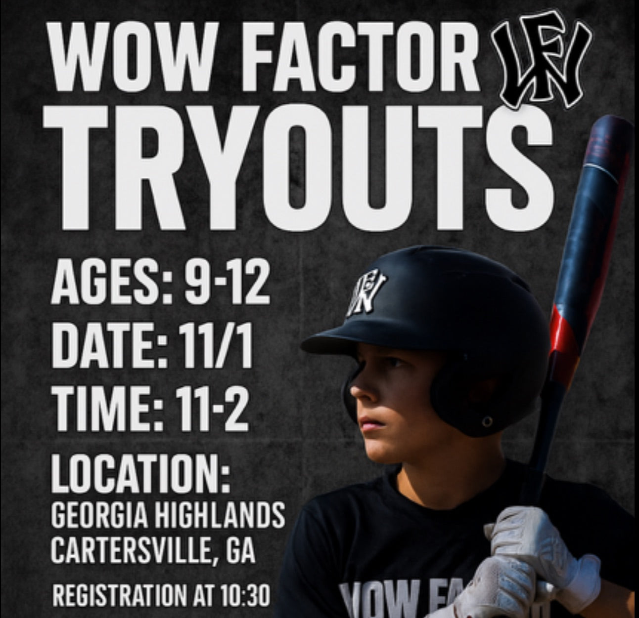 Wow Factor Ortiz -9U-12U Tryouts 11/1 – Wow Factor baseball