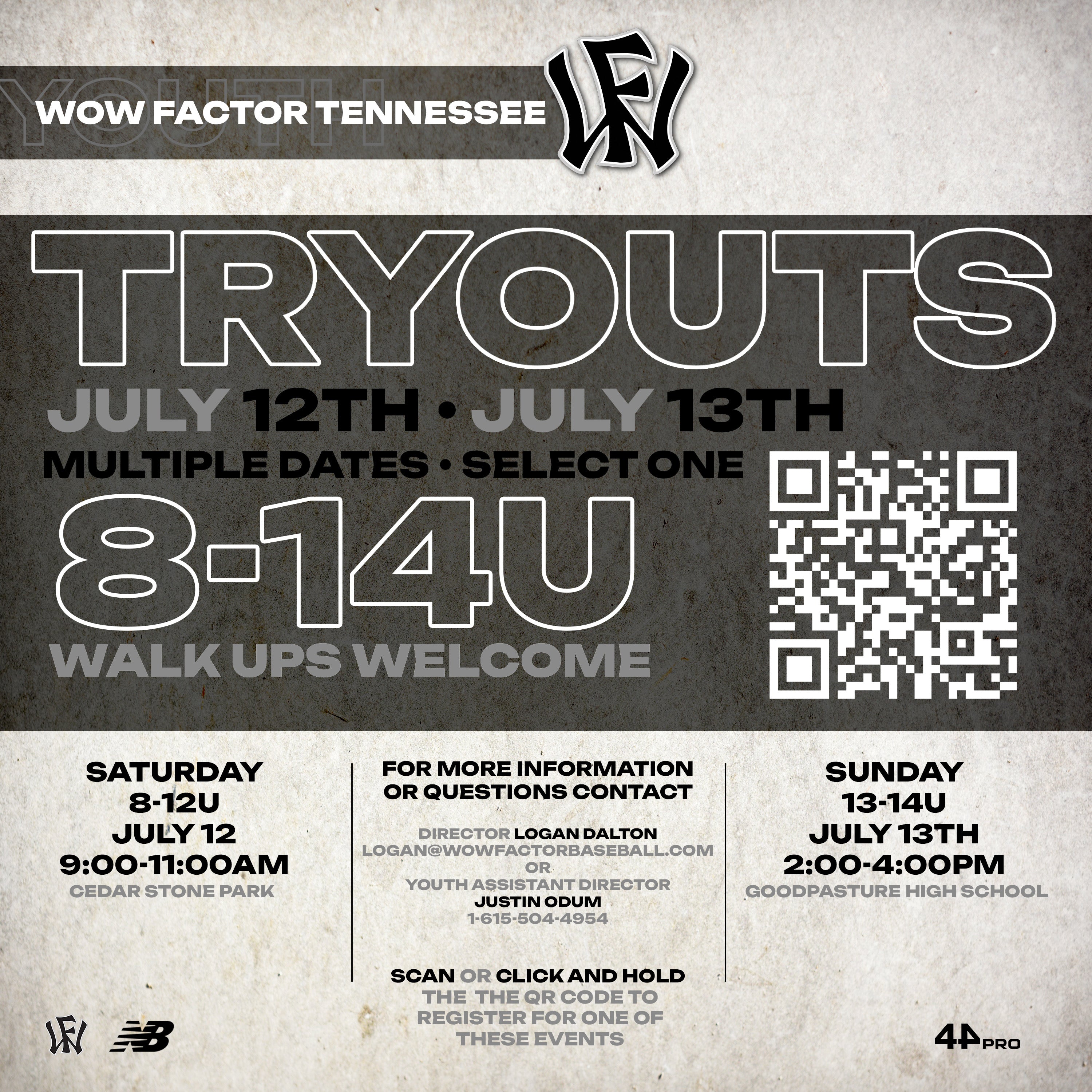 Wow Factor National Youth Tryout- Tennesse July 12th – Wow Factor baseball